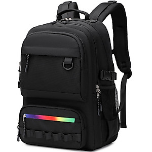 Lanola High School Middle Bookbag for Boy Girls Lightweight School Bag College Backpack for Men Women Travel bag - Black