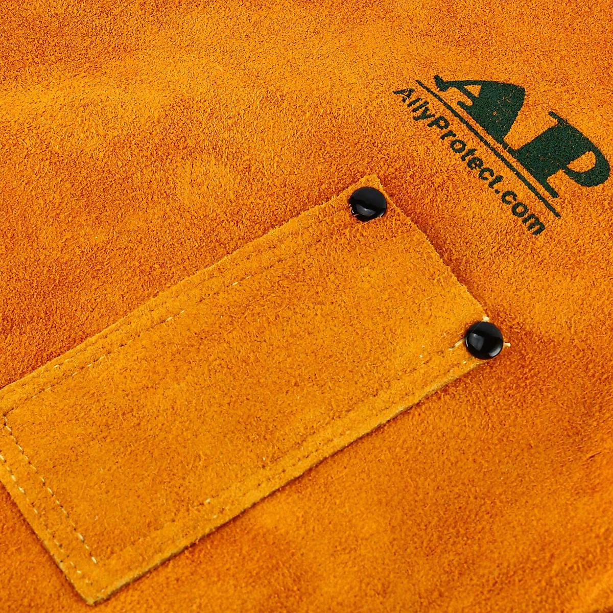 NXWVPC AP ALLYPROTECT.COM 23" Split Cowhide Leather Welding Sleeves W/Studs Front Around Neck, Quality Golden Heat Resistant Welders Sleeve
