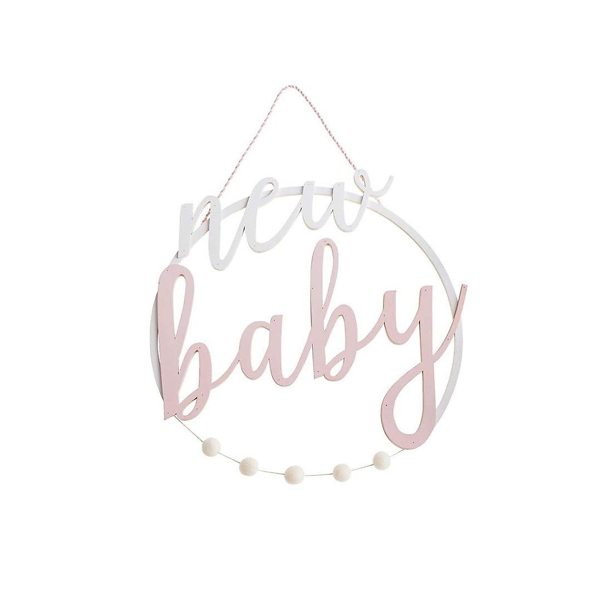 Mud Pie Pink New Baby Door Hanger