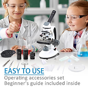 Crspexil 40X-2000X Microscopes for Kids Students Adults, with Microscope Prepared Slides 30p, 2.0 mp Camera, Microscope Accessories, Phone Adapter, Microscopes for School Laboratory Home Education