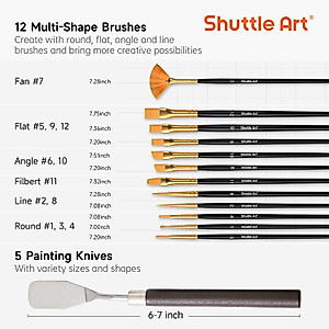 66 Pack Acrylic Paint Set, Shuttle Art Acrylic Painting Set with 30 Colors Acrylic Paint, Wooden Easel, Painting Canvas, Paint Brushes, Palettes, Art Painting Supplies for Kids Adults Beginner Artists
