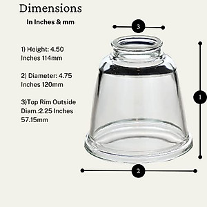 LIGHTACCENT Clear Glass Ceiling Fan Light Covers, Glass Lamp Shade Replacement for Ceiling Fans with Lights, Ceiling Fan Globe Replacement, Fan Light Cover, Black Light, 4-Pack Set of 4