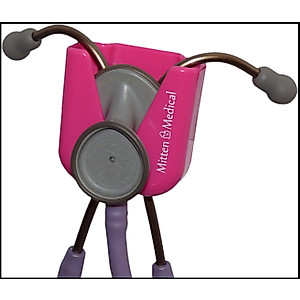 Three Mitten Medical Professional Stethoscope Holders with Scrub-Lock (TM) [One of Each Color]