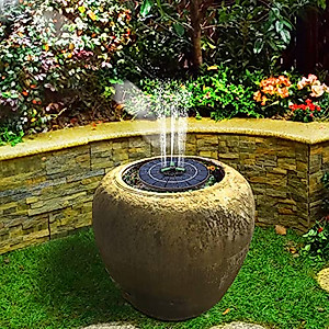 Kavolet Solar Fountain Pump with 360 Degrees Rotatable Nozzle, 4W RGB LED Solar Water Fountain, Battery Free Standing & uto-Shut Off, Water Pump for Bird Bath Garden Small Pond Outdoors