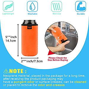 Desing Wish 4 Pack 16oz Can Cooler Sleeves Honeycomb Embossing Insulated Neoprene Soda Cans Sleeves Holders Non-slip Can Insulator Sleeves - Orange/Green/Cyan/Grey