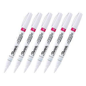 SHARPIE SG_B00WL2SOIA_US Oil-Based Paint Marker, Fine Point, White Ink, Pack of 6, Original Version
