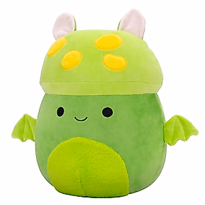 Squishmallows Original 14-Inch Earling Neon Green Mushroom Bat - Official Jazwares Plush (Large)