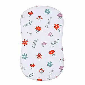 Bassinet Sheet Floral, 33" X 17" Flexible for Different Cradle and Bassinet Mattress, Soft Breathable Universal Sheet for Rectangle, Oval, Hourglass Bassinet Mattress