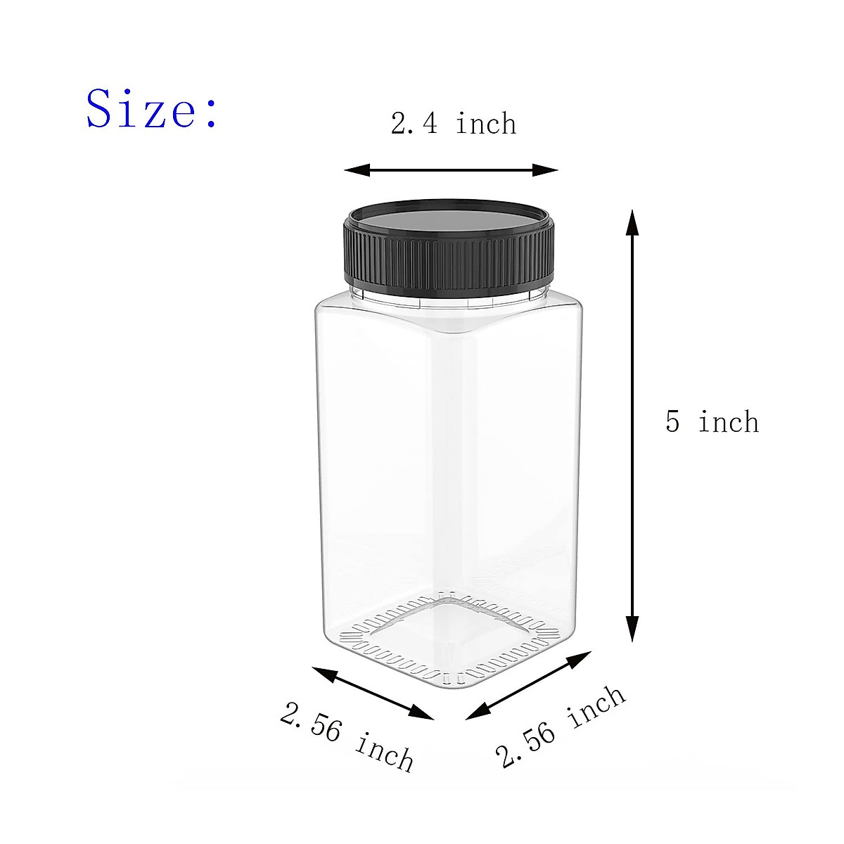 14 Ounce Storage Jars Refillable Clear Plastic Jars for Kitchen and Household Storage, 6 Pack