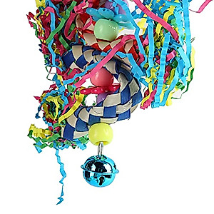 Zerodis Bird Parrots Shredding Toys, Relieve Anxiety Hanging Bird Bells Toy Bird Bells Toy Safe Healthy Bite Resistant with Sweet Sound for Parrots Pet Parrot Parakeet Cockatiel