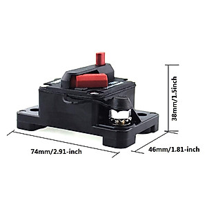 ANJOSHI 300 Amp Circuit Breaker 30A-300A with Manual Reset Waterproof Inline Fuse Inverter for Marine Trolling Motors Boat ATV Manual Power 12V-48VDC