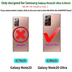 SUANPOT for Samsung Galaxy Note 20 Ultra 5G 6.9" with RFID Blocking Leather Wallet case Credit Card Holder, Flip Folio Book Phone case Cover Women Men for Samsung Note 20 Ultra case Wallet Blue