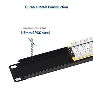 Cable Matters UL Listed Rackmount or Wall Mount 12 Port Patch Panel (RJ45 Patch Panel)