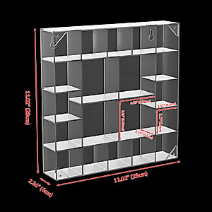 Seashell Display Box Large (20 Grids), Acrylic Magnetic Display Box, Clear Shell Case for Collectibles, Rock Collection Box, Figure Display Case, Wall and Desktop, Gifts for Friends and Family