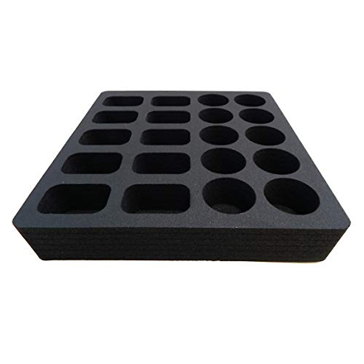 Polar Whale 2 Lotion and Body Spray Stand Organizers Tray Washable Waterproof Insert for Home Bathroom Bedroom Office 11.75 x 12.3 x 2 Inches 20 Slots Black 2pc Pair Set