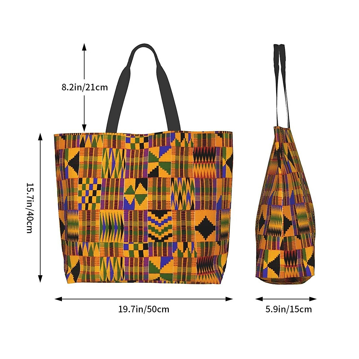 Gelxicu African Ethnic Shoulder Tote Bags Tribe Casual Bag African Shoulder Handbags Shopping Handbag Grocery Bags