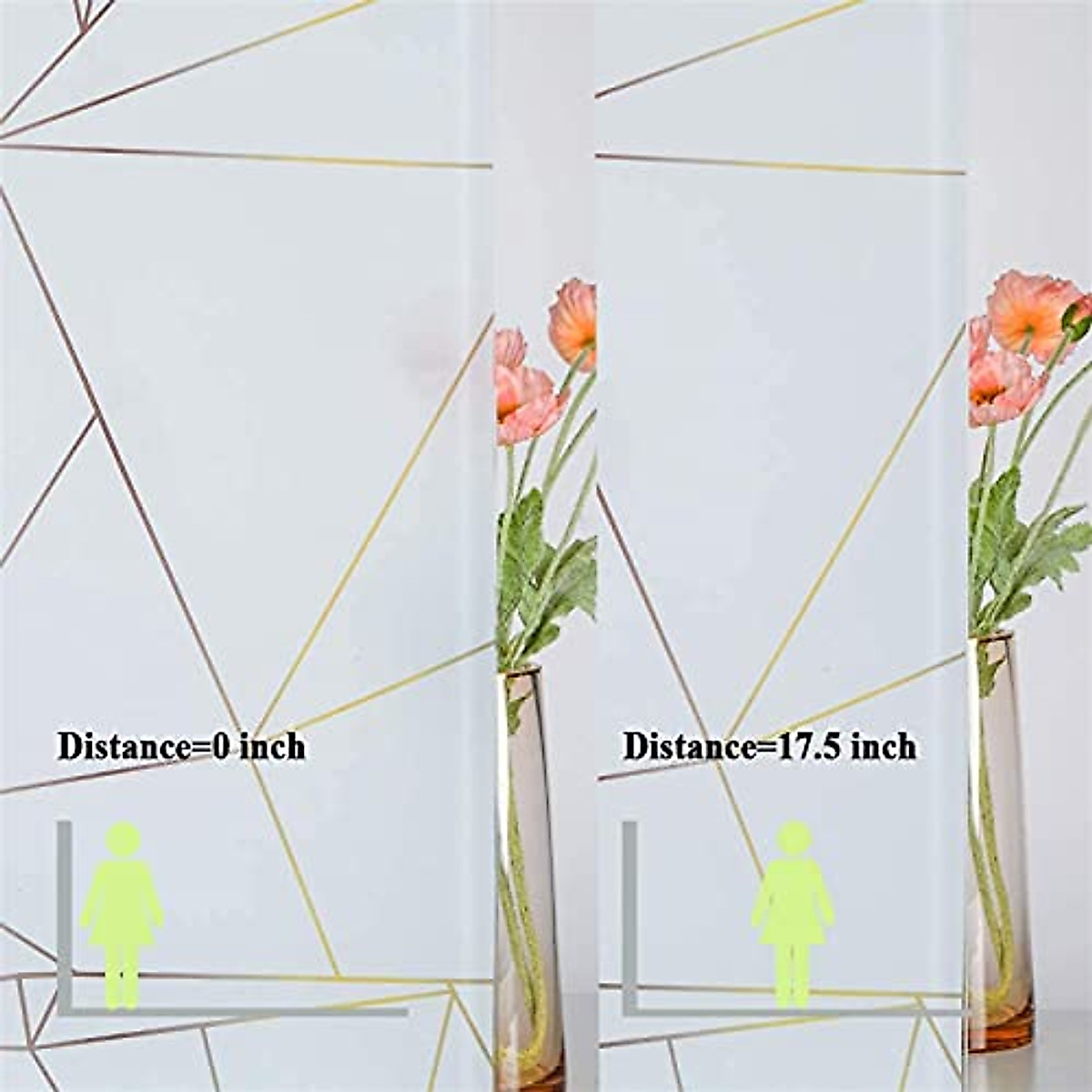 XENITE Window Privacy Film New Window Privacy Film Stained Glass Vinyl Self Adhesive Window Cling Static Cling Frosted Heat Insulation Window Sticker for Home one Way Window Film Window (Color : 60 X