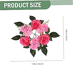 Abaodam 2pcs Artificial Candlestick Garland para Mesa De Wedding Table Decor Weddings Fake Rose Balls Flower Candle Ring Peony Candle Rings Wreaths Candle Wreaths Props