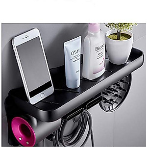 Hair Dryer Stand for Dyson Supersonic Hair Dryer Attachments, Fit 1 Diffuser, 2 Nozzles, Wall Mounted Holder Magnetic Rack with Storage Tray Shelf Organizer for Bathroom Bedroom Hair Salon Barbershop
