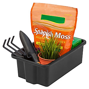 IRIS USA TR-240 Stacking Storage Tray, Small, Black, 4 Pack