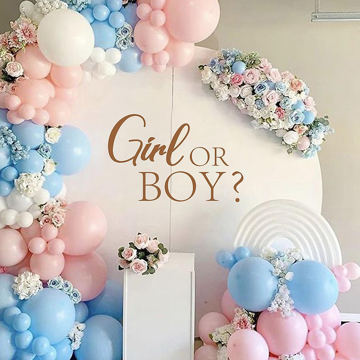 CIEQR Girl or Boy Gender Reveal Sign Decal - Baby Shower Party Decal Sign, Baby Shower Decorations for Party, Balloon Arch, Backdrop, Room...…