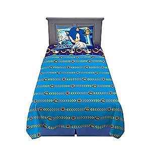 Franco Kids Bedding Super Soft Microfiber Sheet Set, Twin, Sonic The Hedgehog, Anime