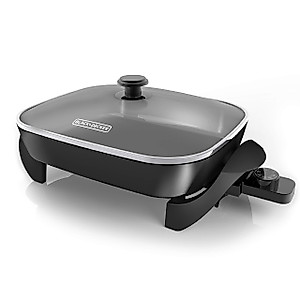 BLACK+DECKER Family-Sized Electric Griddle with Warming Tray & Drip Tray, GD2051B & Black & Decker SK1215BC Family Sized Electric Skillet, Black