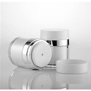 Airless Pump jar - 15/30/50ml Cream jar Vacuum Bottle, Lotion Dispenser with Pump, Travel Containers for Lotions and Creams Proof Leak-Proof DIY Travel (15ml)