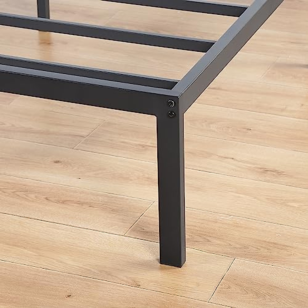 Olee Sleep 18 inch Heavy Duty King Steel Slat, No Box Spring Needed, Metal, Black