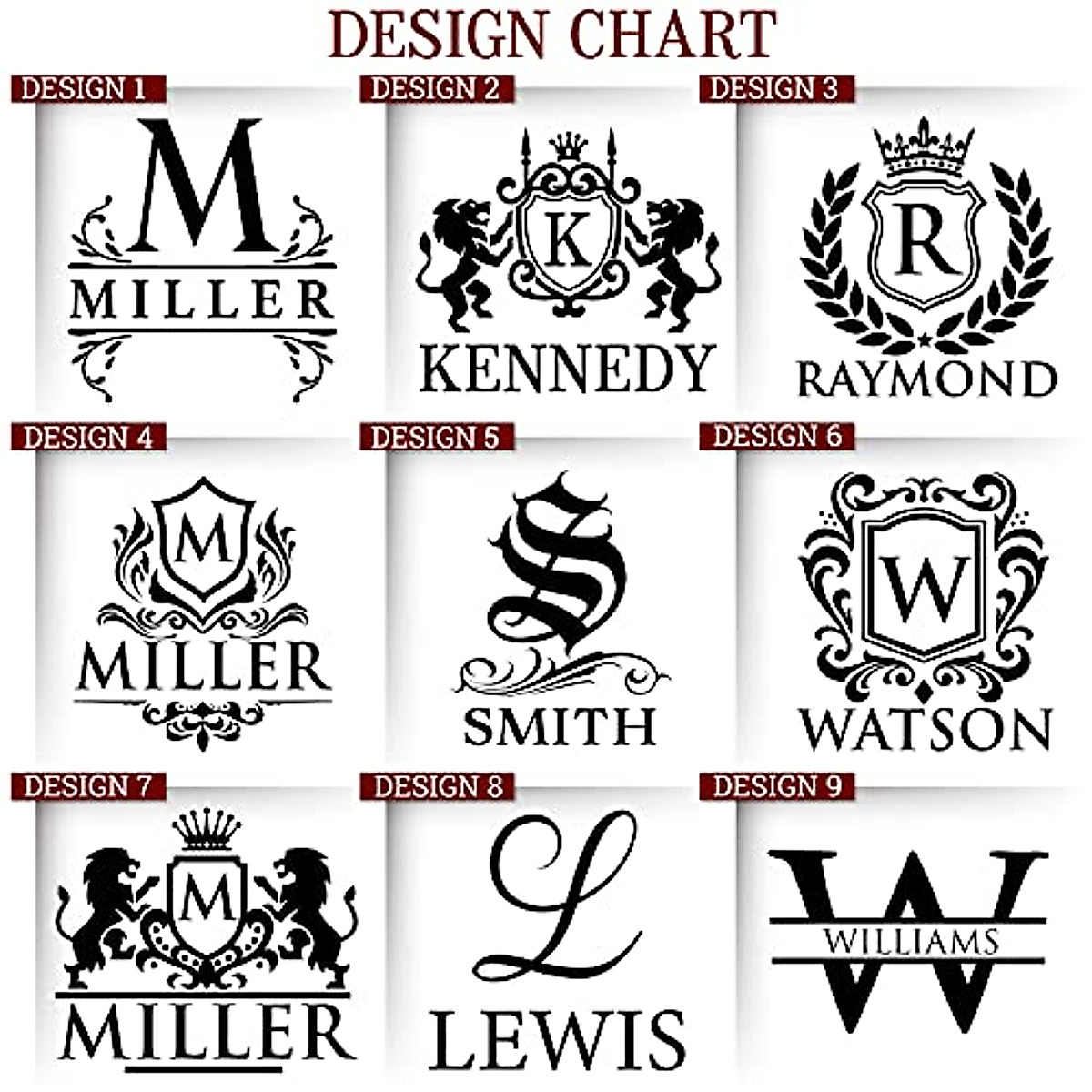 Set of 2 - Whiskey Gifts for Men, Personalized Whiskey Glasses w/ Name & Initial - 9 Designs - 9 oz, Limited Edition Monogrammed Rocks Glasses for Whiskey, Bourbon, Engraved Scotch Glasses - Dad Gifts