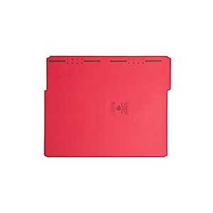 Smead Fastener File Folder, 2 Fasteners, Reinforced 1/3-Cut Tab, Legal Size, Red, 50 per Box (17740)
