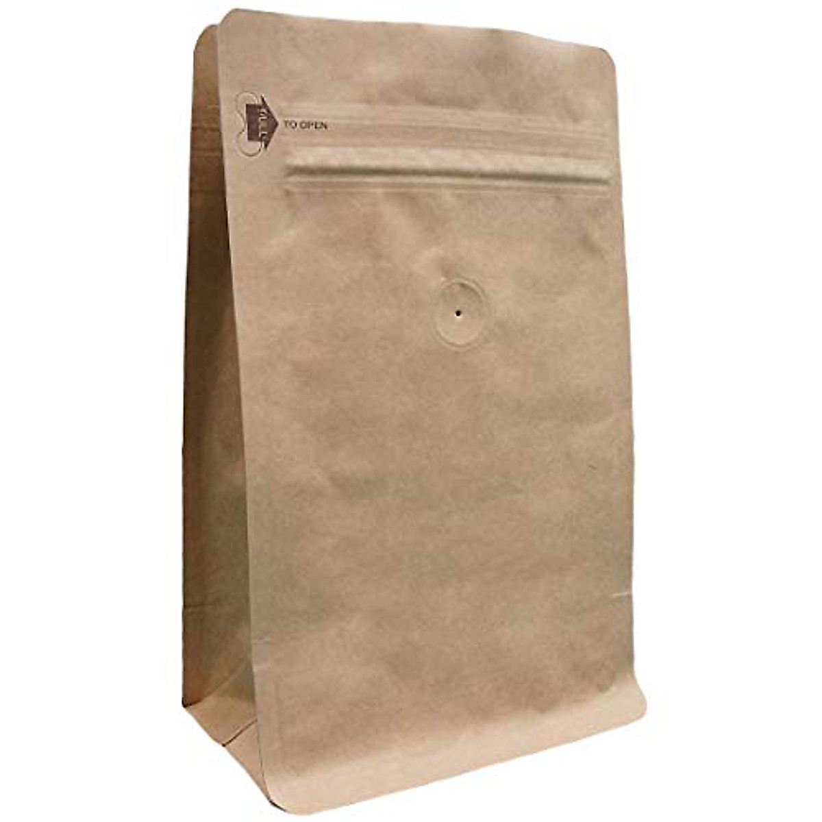 12 oz. Kraft Paper/Foil Square Bottom Gusseted Bag w/E-Zip & Valve (Block Bottom Bag, Flat Bottom Bag)