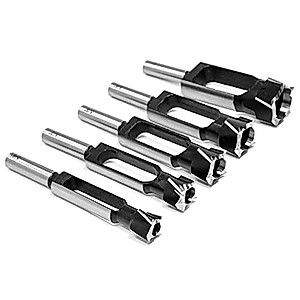 WEN DB051T 5-Piece Tenon and Deep Plug Cutter Drill Bit Set with Carrying Case