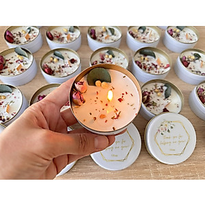 Scented Mixed Flower Candle Favors - Personalized for Weddings, Bridal Showers, Baby Showers, Birthdays (10-20-30-40-50-100 PCS in Bulk)