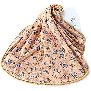 Allisandro Luxurious Dog Blanket, 350 GSM Super Fuzzy Microplush Fleece Pet Blankets for Small Medium Large Dogs and Cats, Brown, 40 x 32 Inches