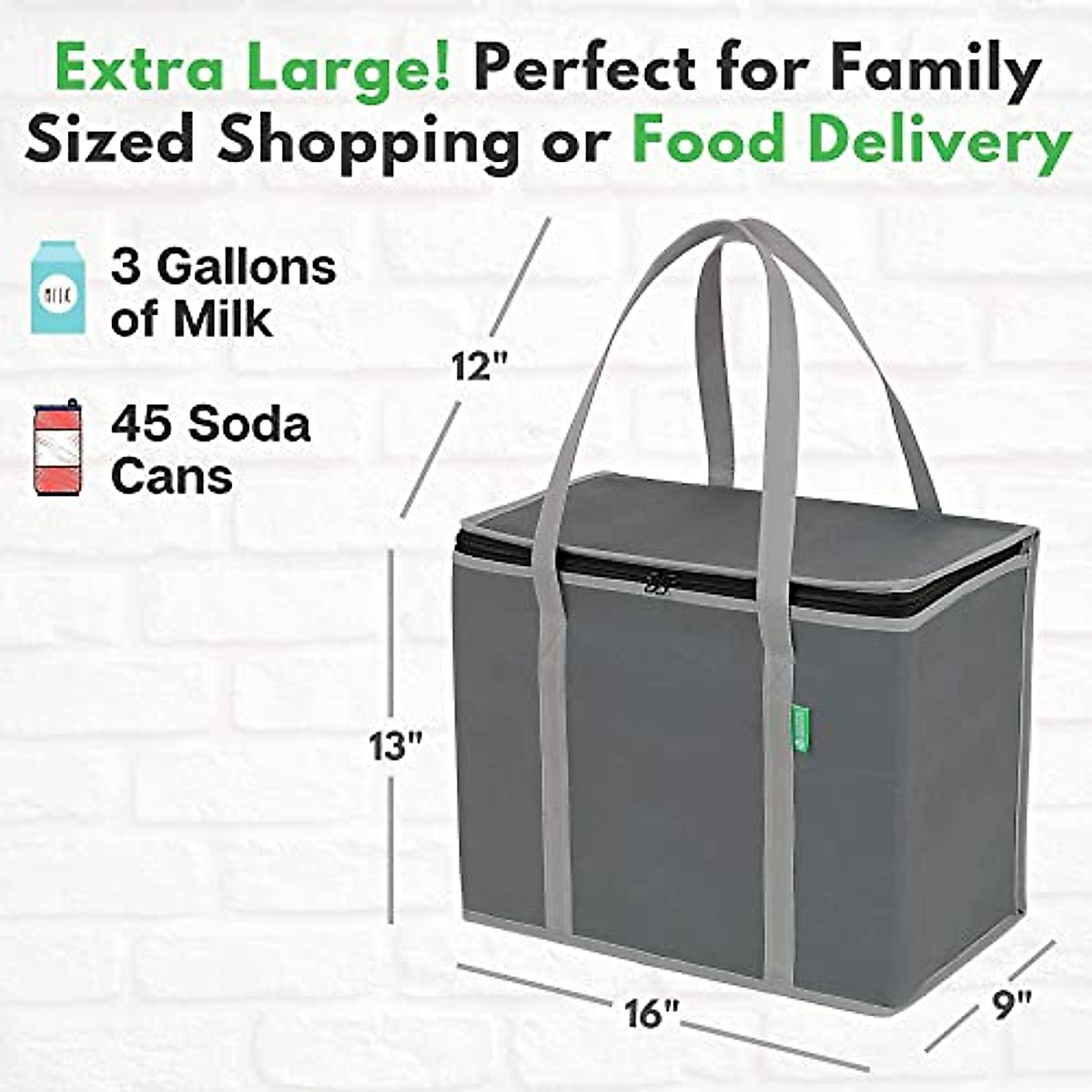 Creative Green Life Ultimate Shopping Bag 5-Pack – Reusable Grocery Box Bags (3) – Insulated Grocery Bags (2) – Premium Quality, Heavy Duty Tote Bag Set