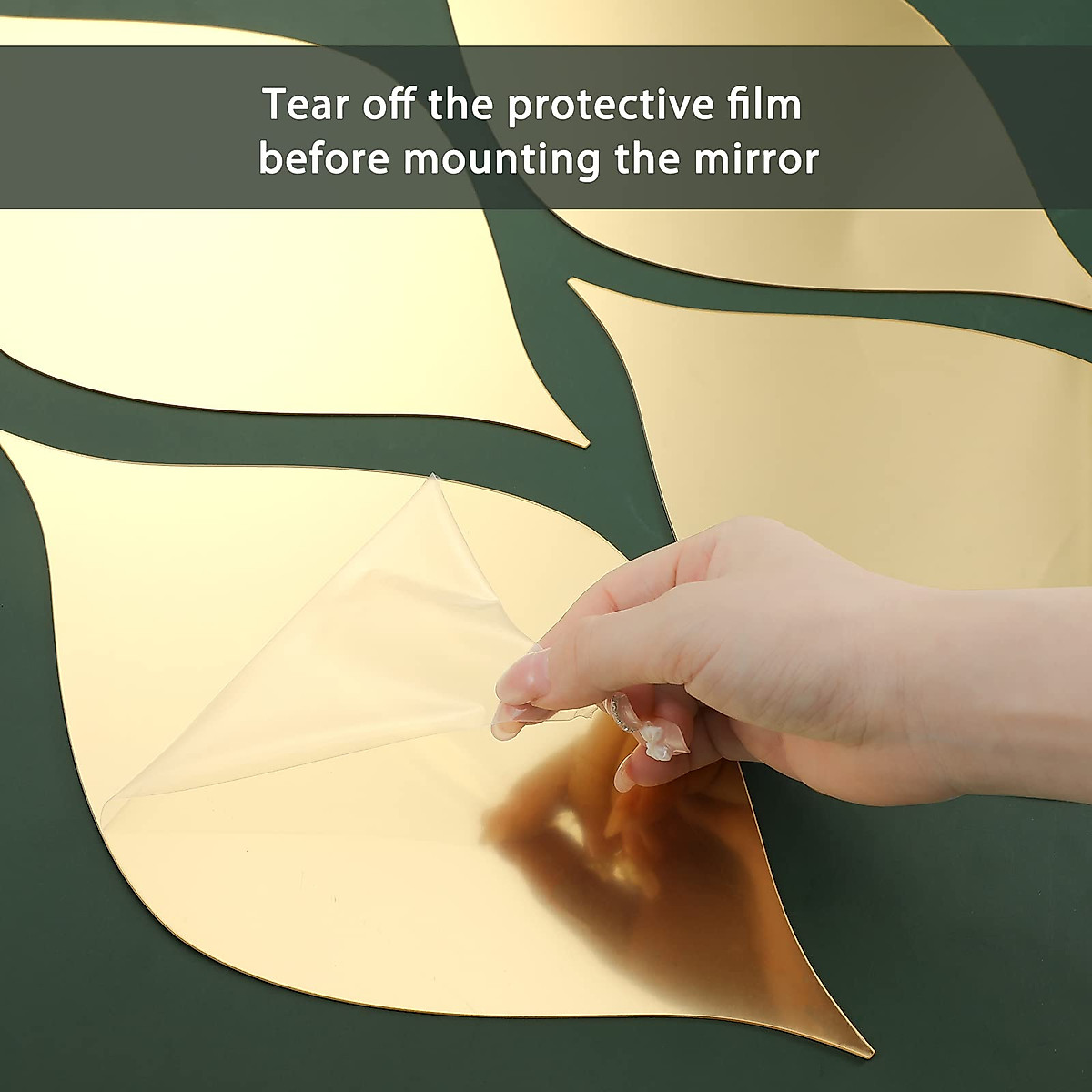 Amyhill 15 Pack Acrylic Mirror Wall Stickers Teardop Mirror Stickers Wall Decor Wavy Mirror Stickers Removable 3D Wall Decals Art for Living Room Bathroom Home Decoration (Gold,Teardrop)