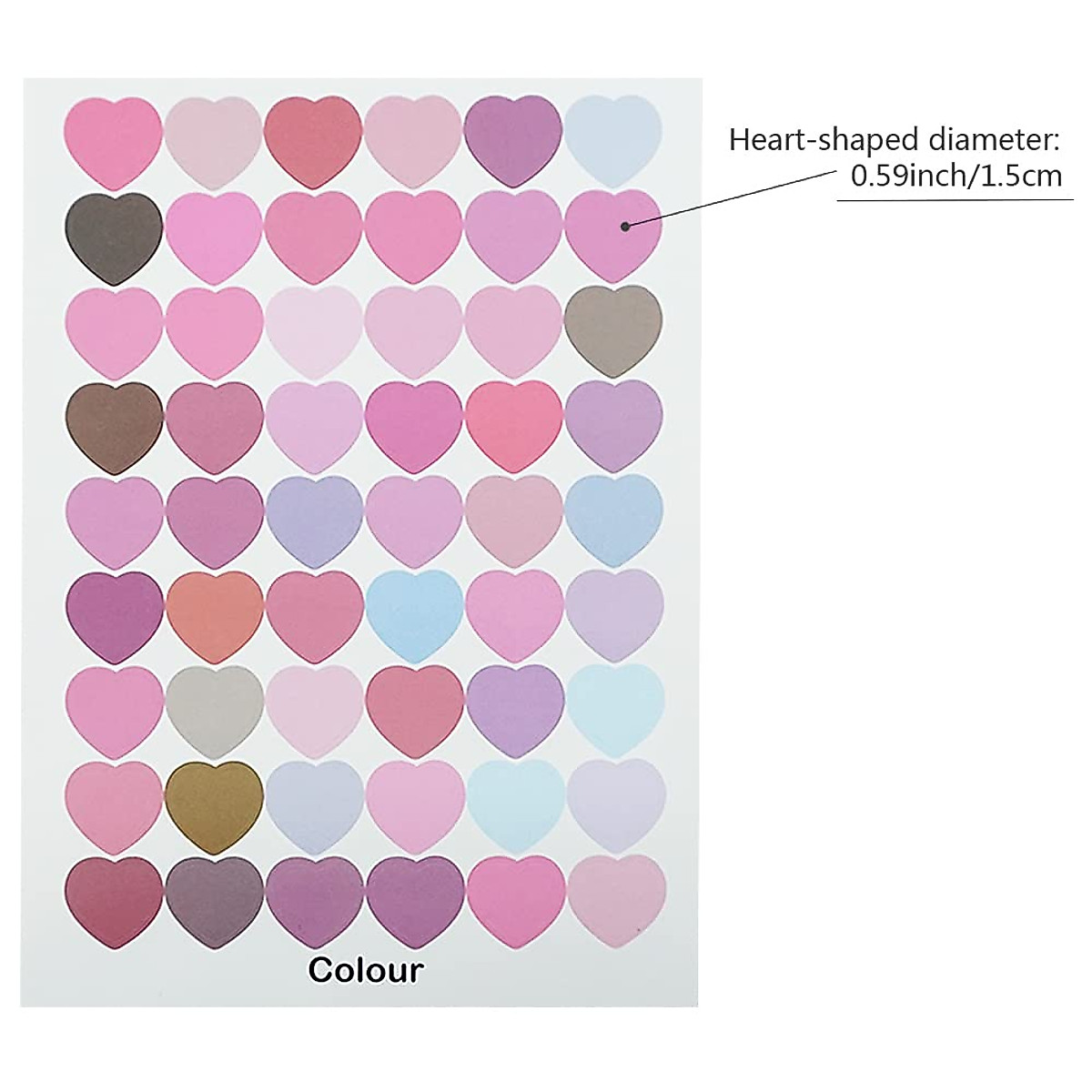 Saktopdeco 10 Sheets Pink Style Heart Shaped Stickers Small Valentine Heart Labels Stickers for Envelopes Scrapbooking Decorative