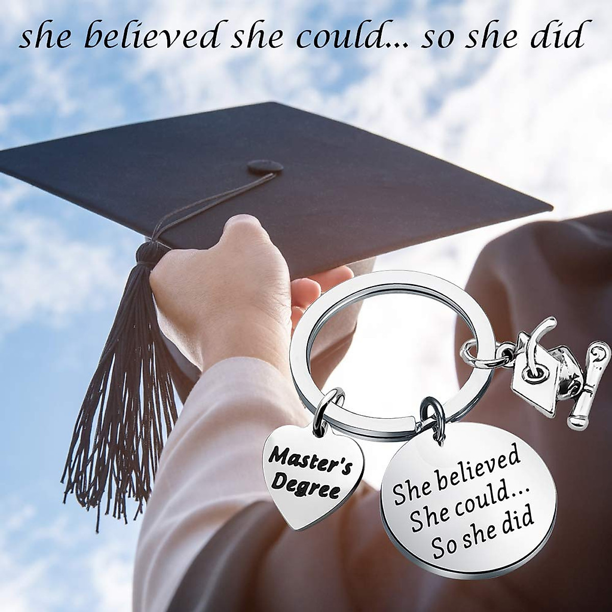 TIIMG Masters Degree Gifts Encouragement Gift She Believed She Could So She Did Graduation Gifts for Her 2020 Masters Degree (believed Masters degree)