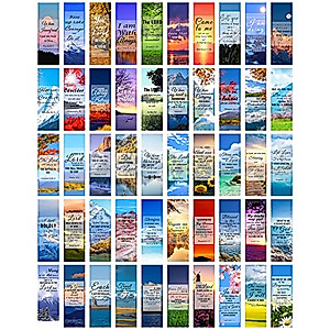 150 Pcs 50 Styles Bible Verse Bookmarks Double Sided Inspirational Scripture Christian Book Marks Motivational Book Markers Religious Bible Bookmark for Women Men Kids Christian Gifts Church Supplies