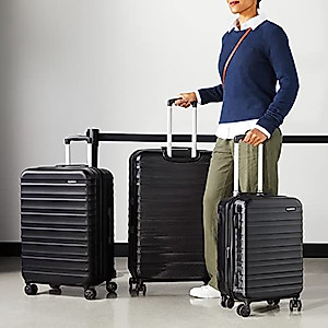 Amazon Basics 3-Piece Set Hardside Spinner, Black