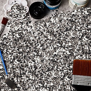 Timtin 1400 G/ 3.08 Lb Blend Color Chips Concrete Floor Coatings Decorative Paint Flakes for Walls Garage Floor Paint Interior Exterior Floors (Black, White, Gray)