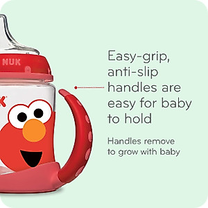 NUK Sesame Street Learner Cup, 5 Ounce Elmo – BPA Free, Spill Proof Sippy Cup