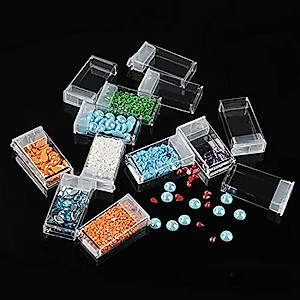 Tosnail 2 Pack of 64 Plastic Diamond Painting Bead Storage Container Box, Bead Organizer Case for Beads, Seeds, Diamond Dots, Glitter, Nail Art Supply