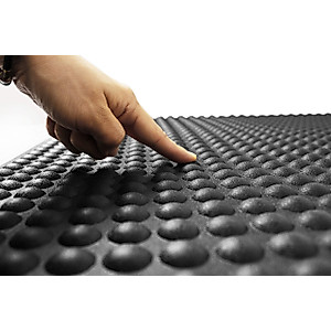 Seville Classics Airlift Cushioned Anti Fatigue Mat Ergonomic Padded Memory Foam Support Rug, for Office Standing Desk, Garage, Kitchen, Home, Black, 36" W x 24" D