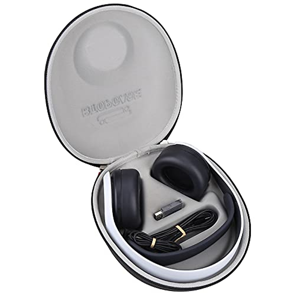 BTOPCASE Hard EVA Protective Carrying Storage Cover Case for Sony PULSE 3D Wireless Headset Sony PS5 Headset (Black with Slot)
