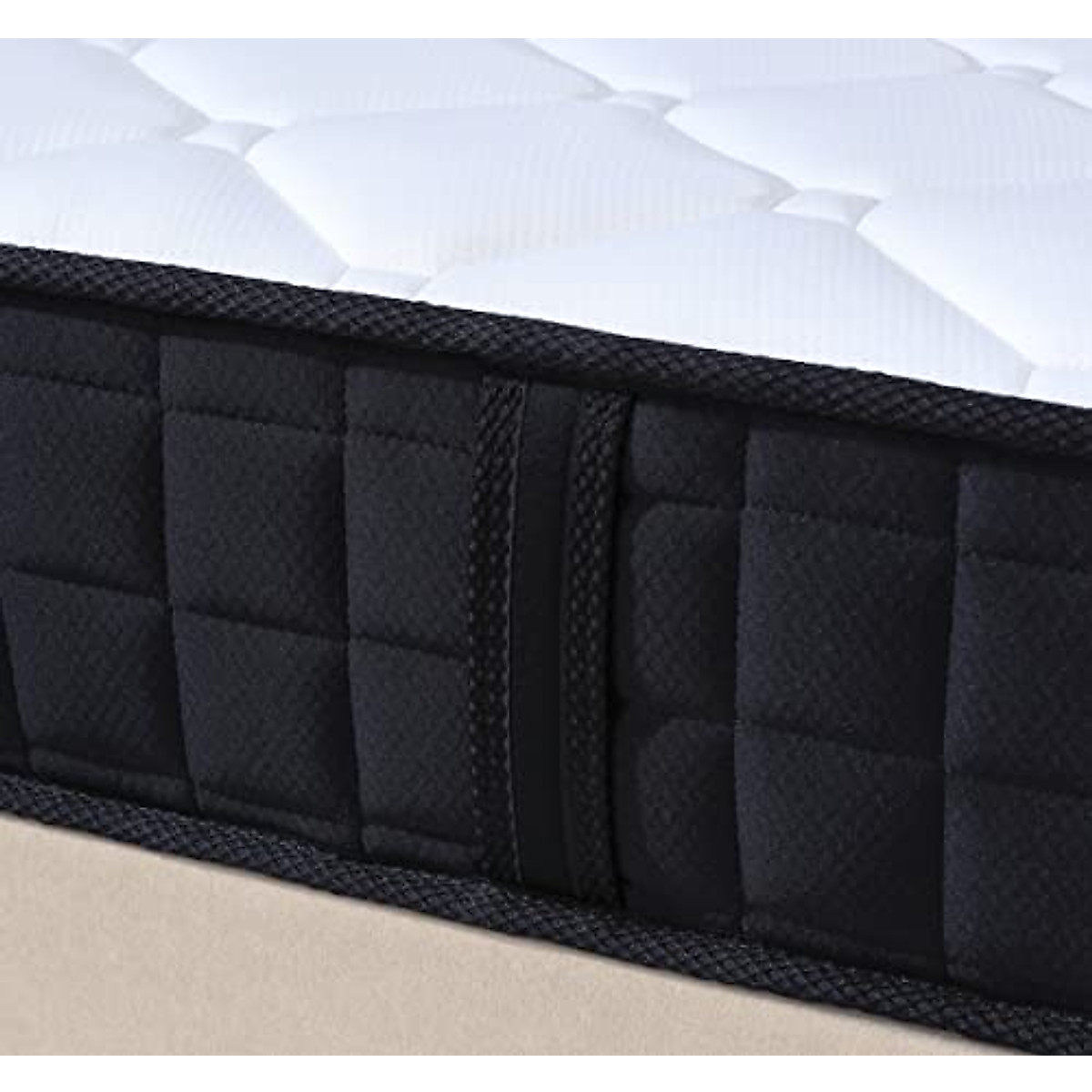 Rose Queen Mattress in a Box, 10 Inch Hybrid Mattress Queen Size with Memory Foam, Individual Pocket Springs for Motion Isolation, Medium Firm Queen Size Mattress, Bed in a Box, Strong Edge Support