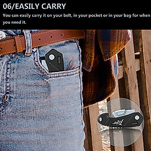 1-Pack Folding Utility Knife, Quick Change Box Cutter with Sharp Blade, Lock Back and Comfortable Handle, Compact Safety Box Cutter for Carton, Cardboard, String and Boxes