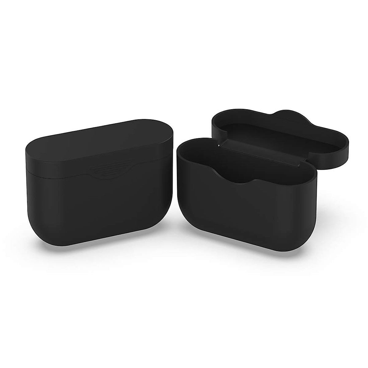 LOKEKE Soft Silicone Protective Case Cover Shell for Sony WF-1000XM3 Truly Wireless Noise Cancelling Headphones Charger Case(Silicone Black)