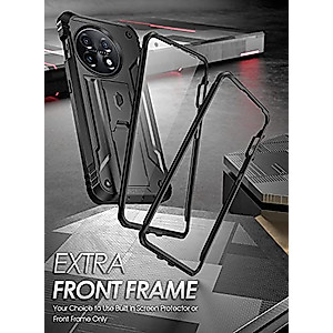 Poetic Revolution Case for OnePlus 11 5G 6.7"(2023), [20 FT Mil-Grade Drop Tested], Full-Body Rugged Dual-Layer Shockproof Protective Cover with Kickstand and Built-in-Screen Protector, Black